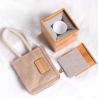 China Logo Engraving Slide Lid Bamboo Square Wooden Box for Custom Gifts and Packaging for sale