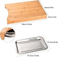 China Stylish Bamboo Cutting Board with Trays and Slide Out Drawer 13.4 x 9.4 x 1.6 inches for sale