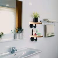 China Mail Packing N Small Round Floating Solid Wood Corner Shelves for Household Room Decor for sale