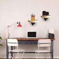 China Mail Packing N Small Round Floating Solid Wood Corner Shelves for Household Room Decor for sale