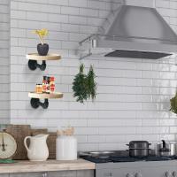 China Mail Packing N Small Round Floating Solid Wood Corner Shelves for Household Room Decor for sale