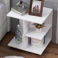 China Bedroom Furniture Modern Walnut Wood Nightstand with Rolling Wheels and Open Shelf for sale