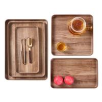 China Customized Wooden Serving Tray in Your Choice or Plain Color for Modern Kitchen Storage for sale