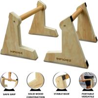 China 20x12 inch Wooden Parallettes and Push Up Bars for Non-Slip Gymnastic Handstand Workouts for sale