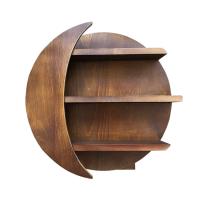 China Living Room Furniture Wall Mounted Floating Moon Crystal Shelf for Essential Oil Storage for sale