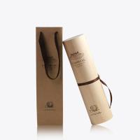 China Custom Creative Empty Wood Wine Box with Handmade Birch Bark Cylinder Craftsmanship for sale