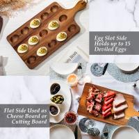 China Reversible Wooden Deviled Egg Platter As Your Request Acacia Charcuterie Board for sale