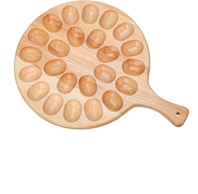 China Wooden Deviled Egg Platter and Charcuterie Board for Easter Christmas Functional Design for sale