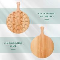 China Wooden Deviled Egg Platter and Charcuterie Board for Easter Christmas Functional Design for sale