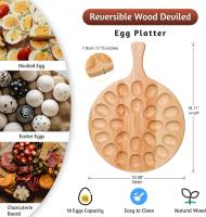 China Wooden Deviled Egg Platter and Charcuterie Board for Easter Christmas Functional Design for sale