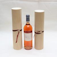 China Custom Round Tube Birch Veneer Soft Bark Wooden Packaging Box for Gift Wine Bottle for sale