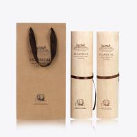 China Custom Round Tube Birch Veneer Soft Bark Wooden Packaging Box for Gift Wine Bottle for sale