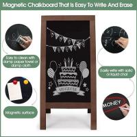 China Burned Wood Double Sided Standing Chalkboard for Coffee Shop and Restaurant Menu for sale