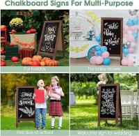 China Burned Wood Double Sided Standing Chalkboard for Coffee Shop and Restaurant Menu for sale