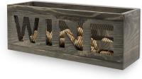 China Save Space Wall Mounted Vintage Gray Weathered Wood Open Top Cork Holder Wooden Box with Metal Wire Mesh for sale