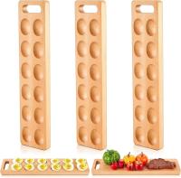 China Thanksgiving Day Deviled Egg Tray Save Space with This Wooden Platter Holder 12 Holes for sale