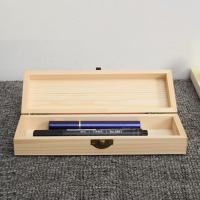China Customized Pine Wood Flip Pencil Case for Organizing Stationery and Accessories for sale