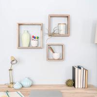 China Organize Your Space with 3 Classic Natural Solid Wood Wall Mounted Floating Shelf for sale