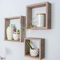 China Organize Your Space with 3 Classic Natural Solid Wood Wall Mounted Floating Shelf for sale