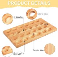 China 24 Holes Reversible Wood Deviled Egg Platter Charcuterie Board for Serving Vegetables for sale