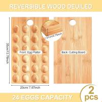 China 24 Holes Reversible Wood Deviled Egg Platter Charcuterie Board for Serving Vegetables for sale