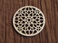China Unique Wooden Rosette Coasters for Coffee Cup in Natural Birch and Gothic Rustic Design for sale