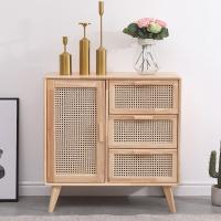 China Custom and Latest Design Living Room Furniture Rattan Chest of Drawers Wooden White Cabinet for sale