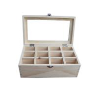 China Clear Lid Wood Tea Storage Box for Printing Laser Engrave Natural Eco-Friendly Design for sale
