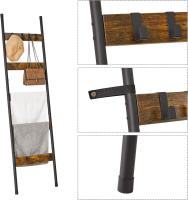 China 202405 Bathroom Blanket Ladders Wall Leaning Metal Holder Rack with Hooks and Printing burned for sale