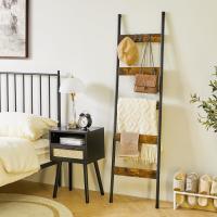 China 202405 Bathroom Blanket Ladders Wall Leaning Metal Holder Rack with Hooks and Printing burned for sale
