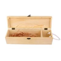China Industrial Beverage 750ml Pine Wooden Wine Box with Simple Design and Natural Color for sale