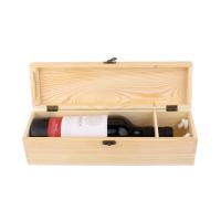 China Industrial Beverage 750ml Pine Wooden Wine Box with Simple Design and Natural Color for sale