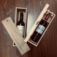 China Industrial Beverage 750ml Pine Wooden Wine Box with Simple Design and Natural Color for sale