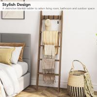 China Common Size 5-Tier Wall Leaning Towel Rack with Burned Printing and Decorative Design for sale