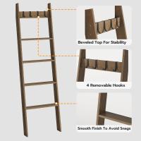 China Common Size 5-Tier Wall Leaning Towel Rack with Burned Printing and Decorative Design for sale
