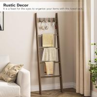 China Common Size 5-Tier Wall Leaning Towel Rack with Burned Printing and Decorative Design for sale