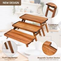 China 3 Tier Wooden Cupcake Tower Display Stand Acacia Wood Foldable Serving Tray for Part for sale