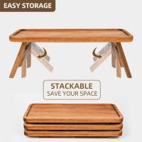 China 3 Tier Wooden Cupcake Tower Display Stand Acacia Wood Foldable Serving Tray for Part for sale