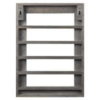 China 5-Tier Vintage Gray Wood Printing Burned Challenge Coin Display Rack for Wall Mount for sale