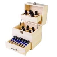 China Practical Wood Essential Oil Storage Box with Dividers Made from Environmental Wood for sale