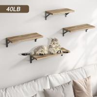 China Popular Custom Size Color Set of 5 Rustic Wood Floating Shelves for Bathroom Decor for sale