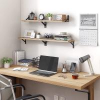China Popular Custom Size Color Set of 5 Rustic Wood Floating Shelves for Bathroom Decor for sale