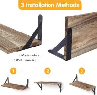China Popular Custom Size Color Set of 5 Rustic Wood Floating Shelves for Bathroom Decor for sale