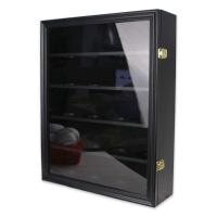 China Wood and Acrylic Black 20 Baseball Display Case Cabinet for Storing Sports Memorabilia for sale