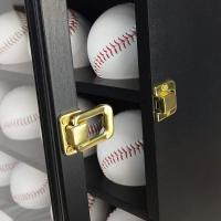 China Wood and Acrylic Black 20 Baseball Display Case Cabinet for Storing Sports Memorabilia for sale