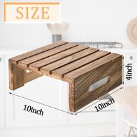 China Rustic Brown Burnt Wood Cake Stand Wooden Dessert Buffet Display Holder by Customers for sale