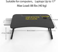 China Adjustable Height Folding Lap Desk with Storage Drawer and Cup Holder for sale