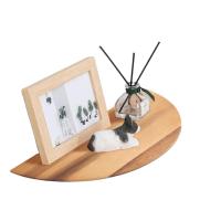 China Custom Size Color Semi Circle Shaped Set Of 3 14inch Acacia Wood Floating Shelves for sale