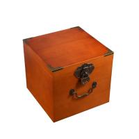 China Customized Logo Acceptable Vintage Style Wooden Jewelry Gift Box with Lock and Key for sale