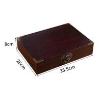 China Customized Logo Acceptable Vintage Style Wooden Jewelry Gift Box with Lock and Key for sale